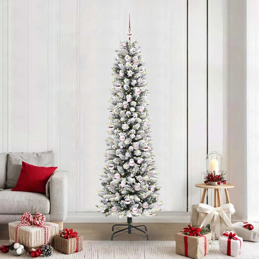 Umělý vánoční stromeček Bílá 210 cm PVC, kov a plast 3396119