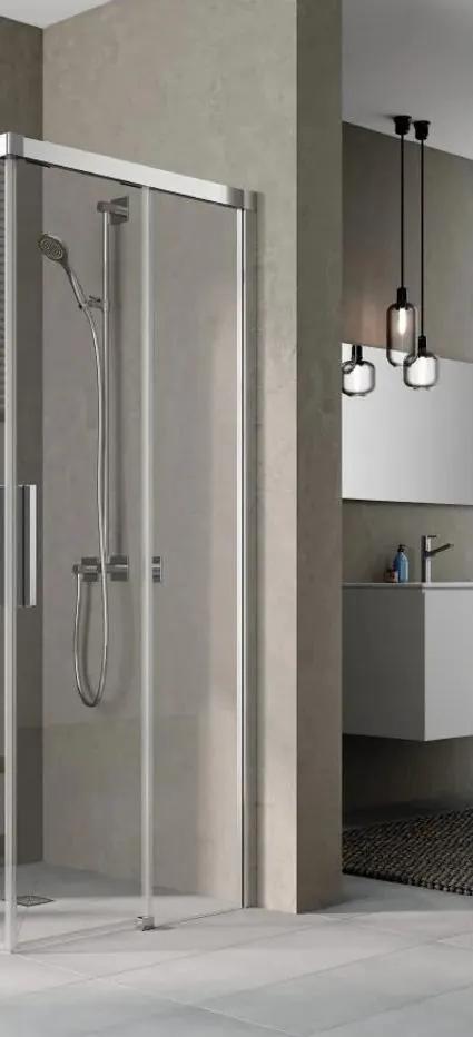 Kermi NICA - Sprchové dveře C2R, 113x200 cm, pravé, lesklá stříbrná/čiré sklo NIC2R11320VPK