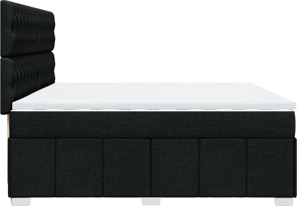 Box spring postel s matrací černá 200x200 cm textil 3291784