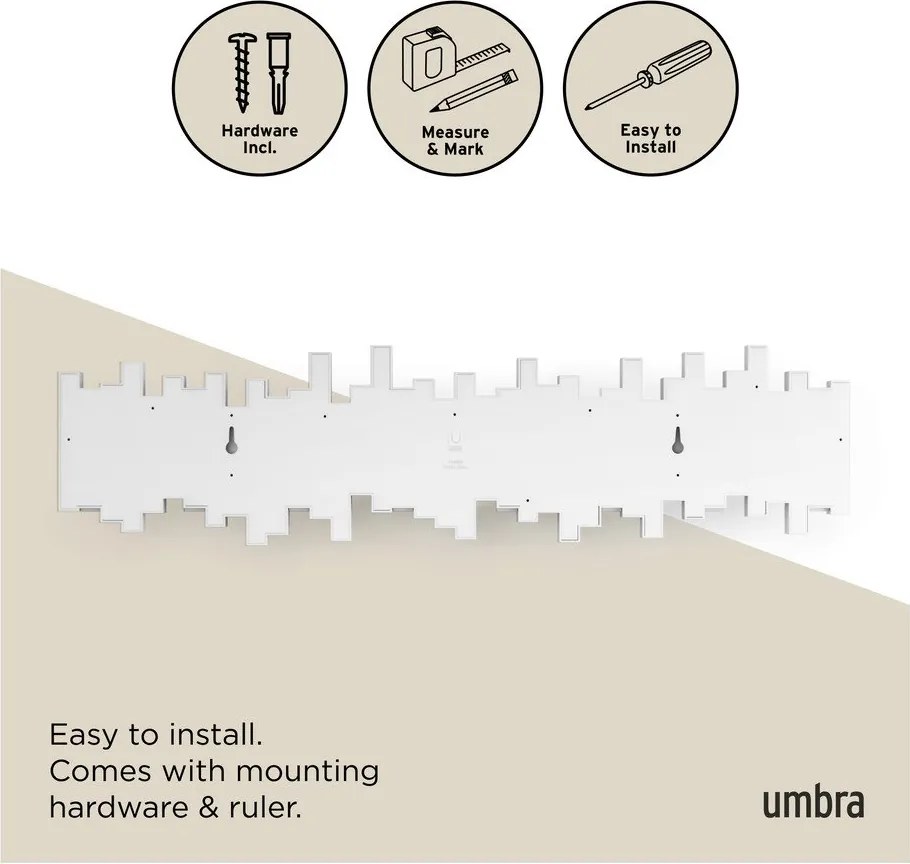 Bílý plastový nástěnný věšák 72 cm Sticks – Umbra