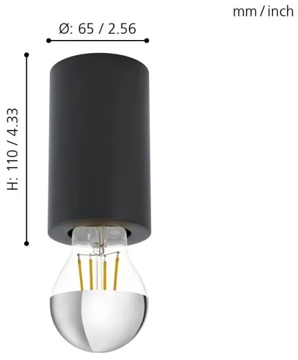 Eglo 99065 - Stropní svítidlo SALUZZO 1xE27/40W/230V