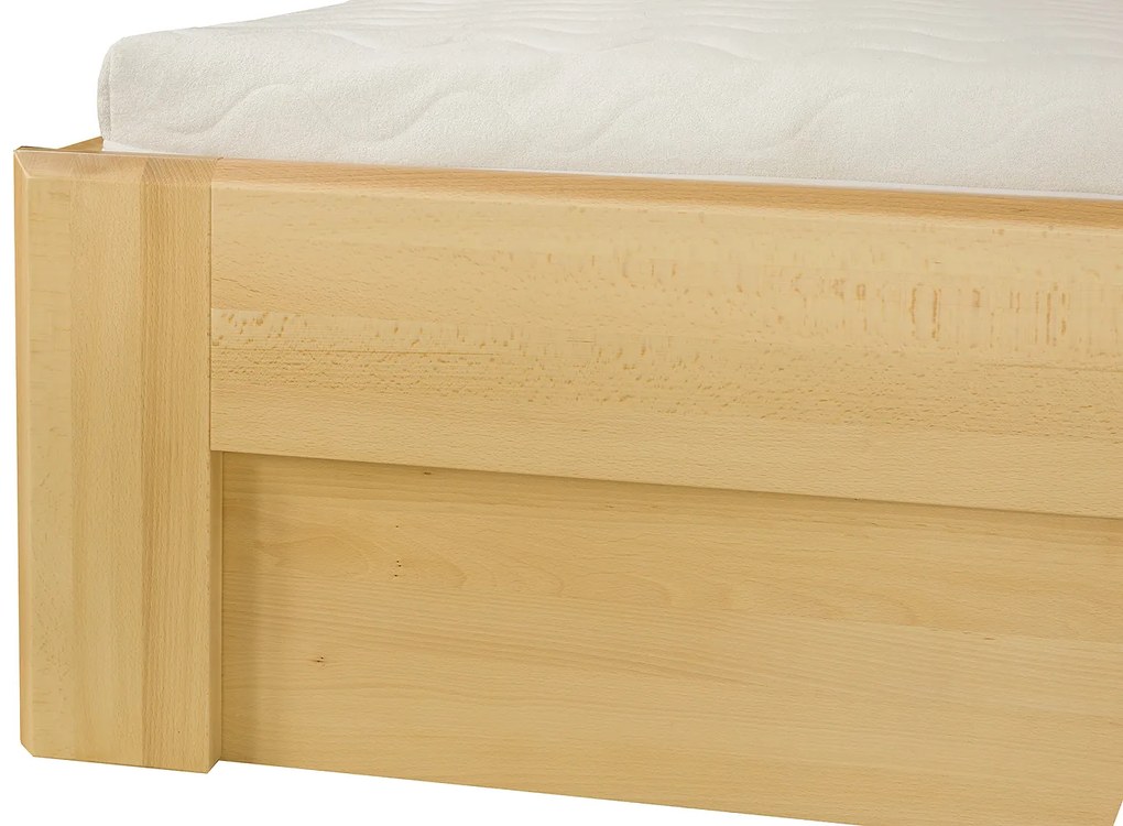 Drewmax LK211 BOX 200x200 cm dřevěná postel masiv dub dvojlůžko