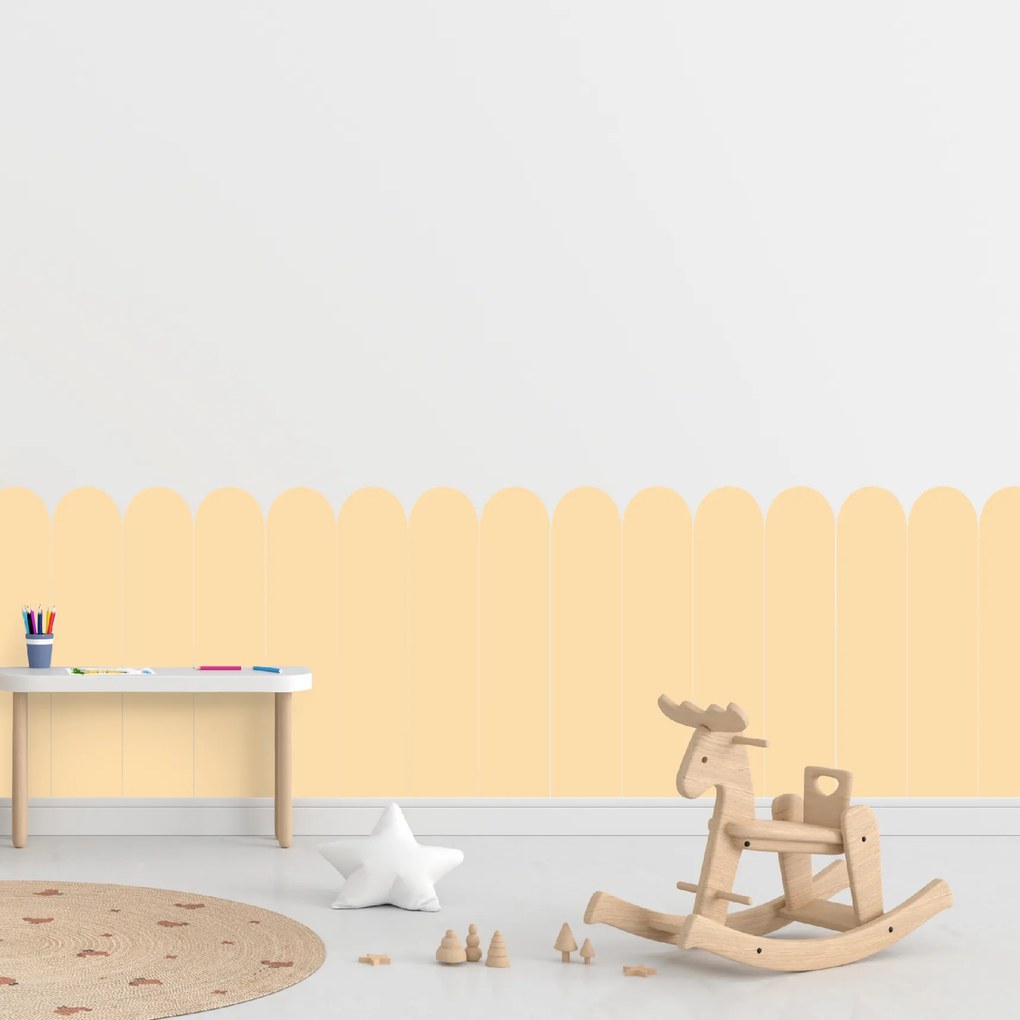 PIPPER. Textilní samolepící tapeta - Oblouk - Žlutá barva Barva: Bledá, Velikost: 80cm