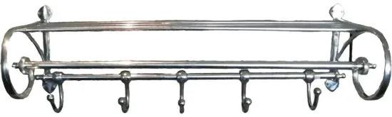 Stříbrný kovový nástěnný věšák Silver - 85*33*25cm