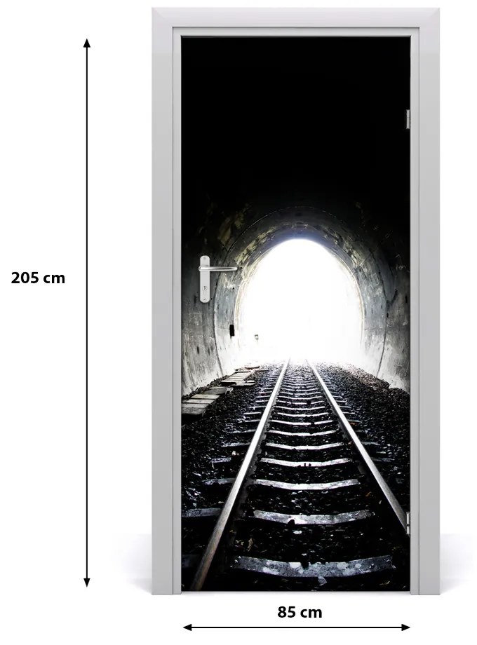 Fototapeta samolepící dveře koleje tunel 85x205 cm