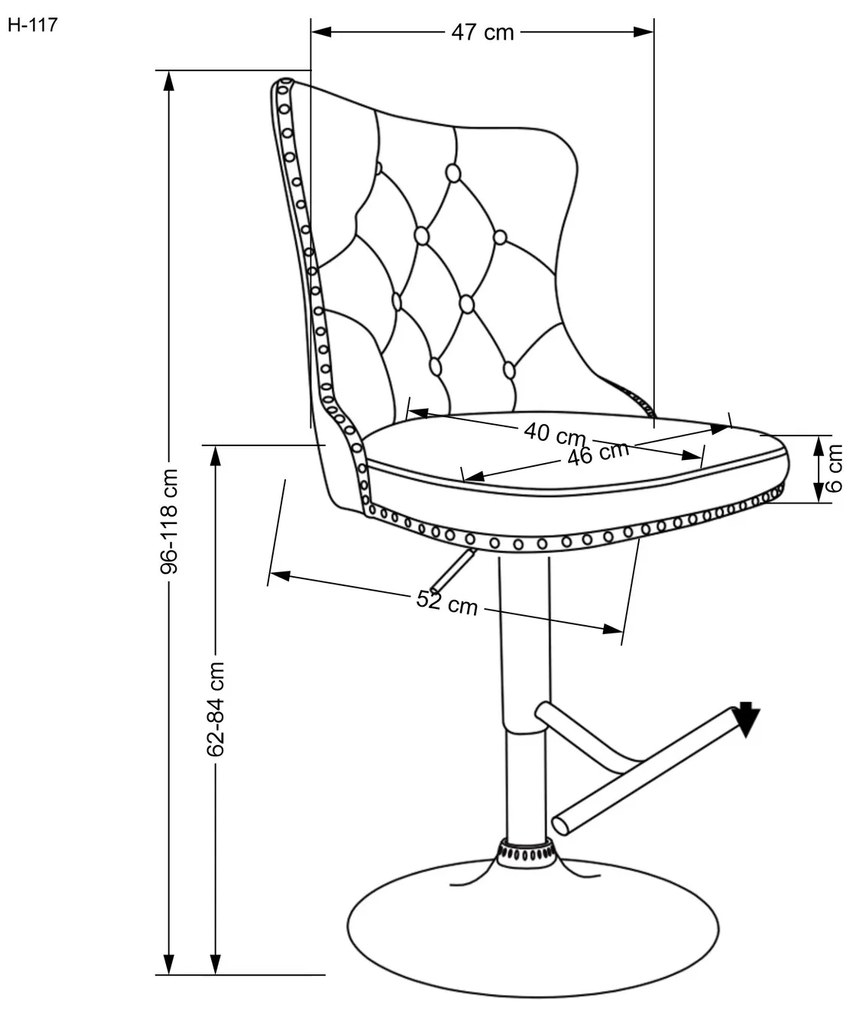 Barová židle LAVISH šedá