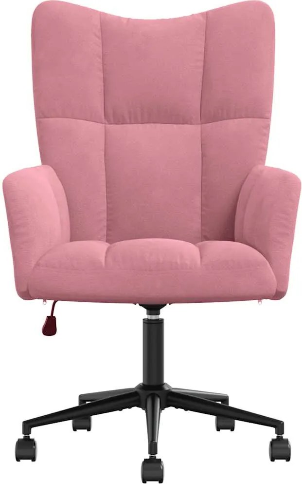 Relaxační křeslo růžové samet 328176