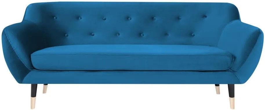 Modrá dvoumístná pohovka s černými nohami Mazzini Sofas Amelie