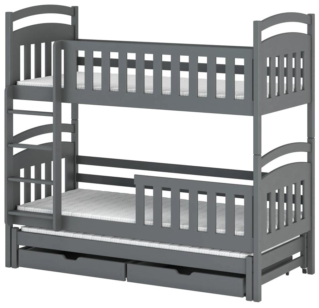 Dětská postel 90 cm VIOLA (s roštem a úl. prostorem) (grafit). 1013222