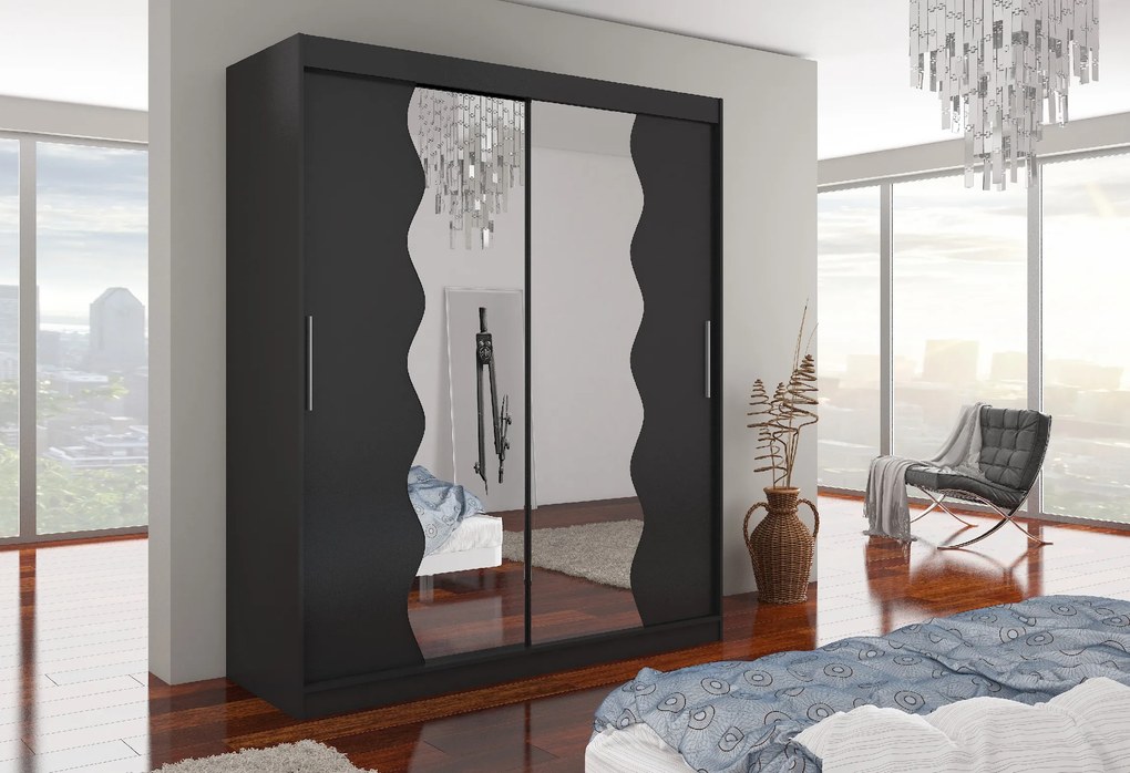 ADRK Furniture Posuvná skříň s zrcadlem KANSAS 180 ADRK-SW-KAN-B-180