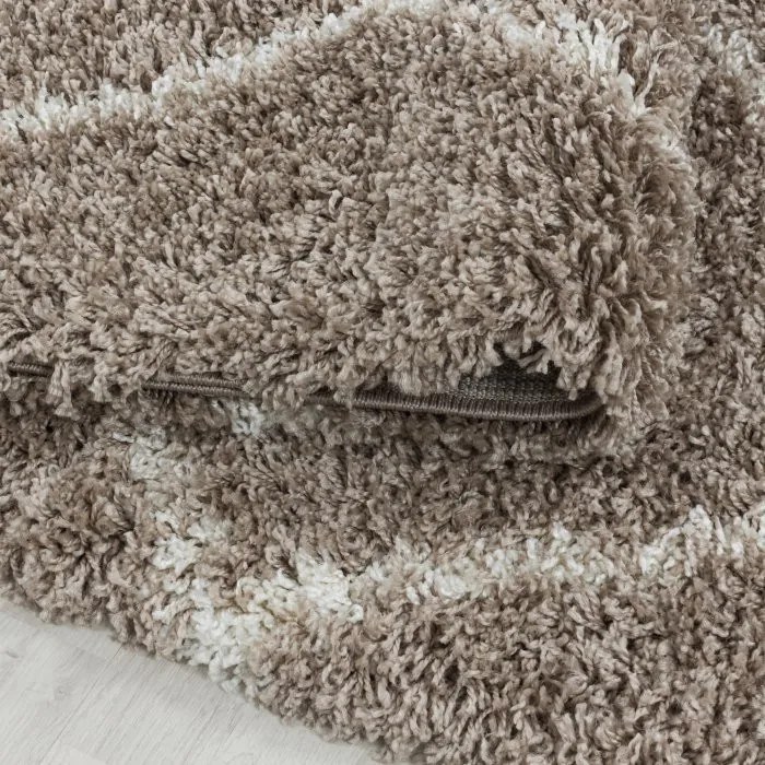 Vopi | Kusový koberec Alvor shaggy 3401 beige - Kruh průměr 120 cm