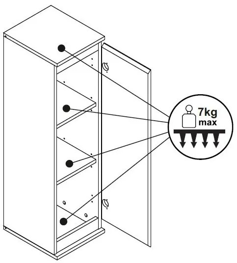 Nástěnná skříňka Carlos, dub artisan, 28 cm