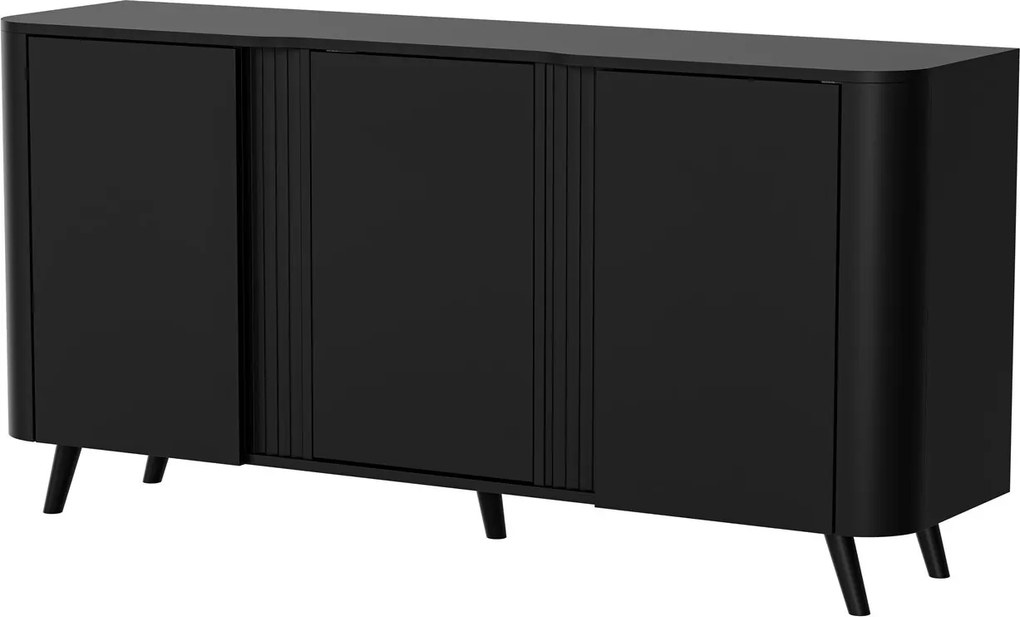 Komoda Volare 3D 151 cm matná černá