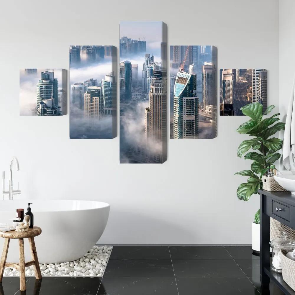 Vícedílný obraz Panorama Města Dubaj V Mlze Nedostatek Nedostatek Plátno Canvas 250x150