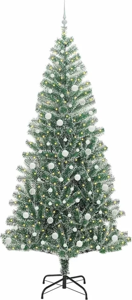 Umělý vánoční stromeček se sněhem a LED osvětlením 240 cm 3396836