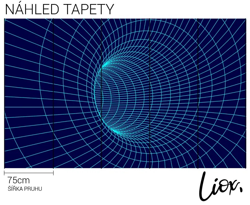3D tapeta tunel v modré síti