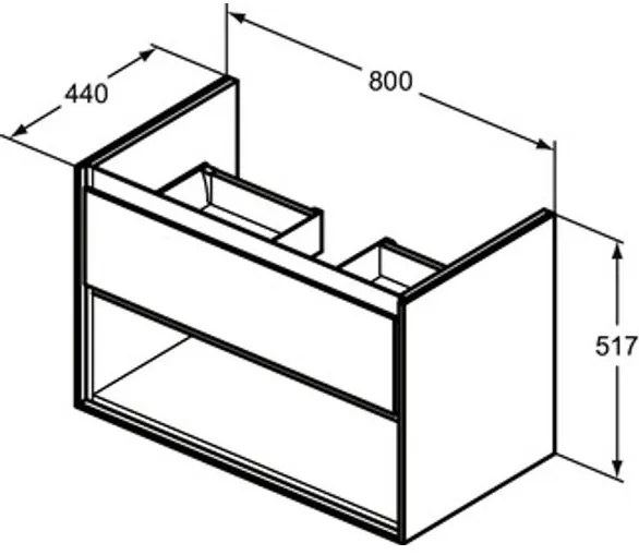 Ideal Standard Connect Air Skříňka pod umyvadlo, 80x44x51,7 cm, dekor světlé dřevo E0827UK