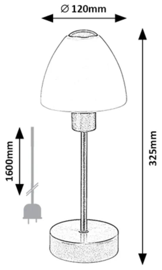 Rabalux LYDIA stolní svítidlo max. 40W | E14 - stmívatelná, dotykový spínač, černá