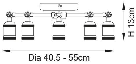 Endon 97244 - Bodové svítidlo HAL 5xE27/40W/230V mosaz