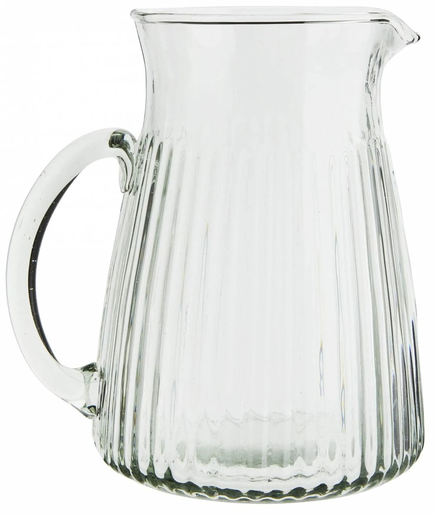 MADAM STOLTZ Skleněný džbán Glass Jug Grooves 1,5 l, čirá barva, sklo