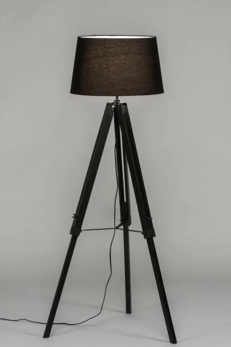Stojací designová lampa Atena Black and Black