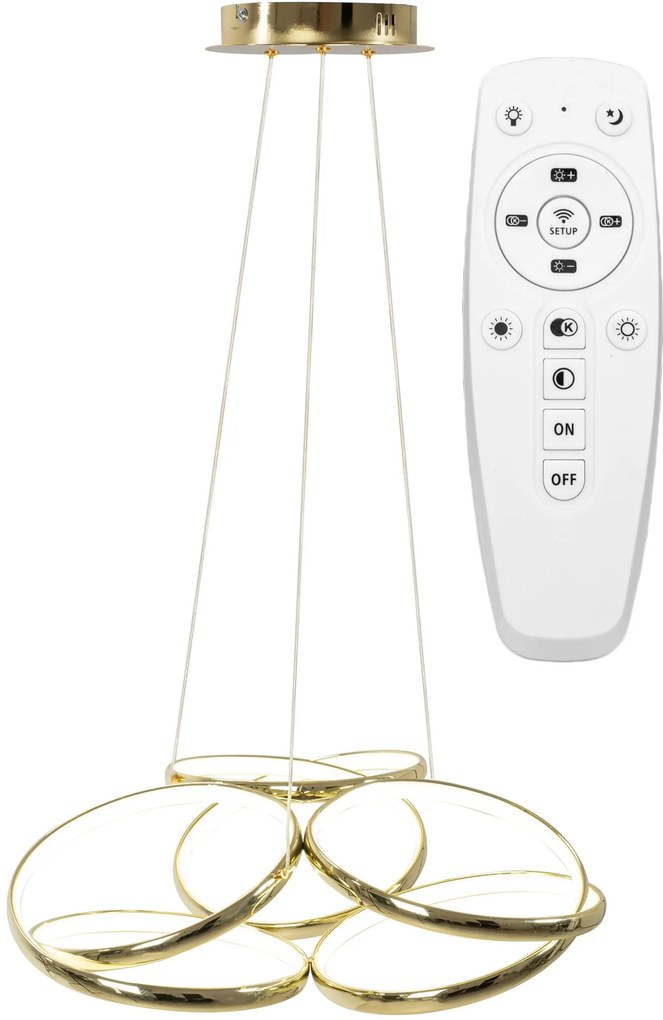 Toolight - LED závěsné svítidlo APP794-CP + dálkové ovládání, zlatá, OSW-04021