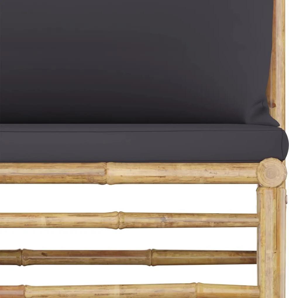 vidaXL 3dílná zahradní sedací souprava krémově podušky bambus [313150] Barva: Bílá