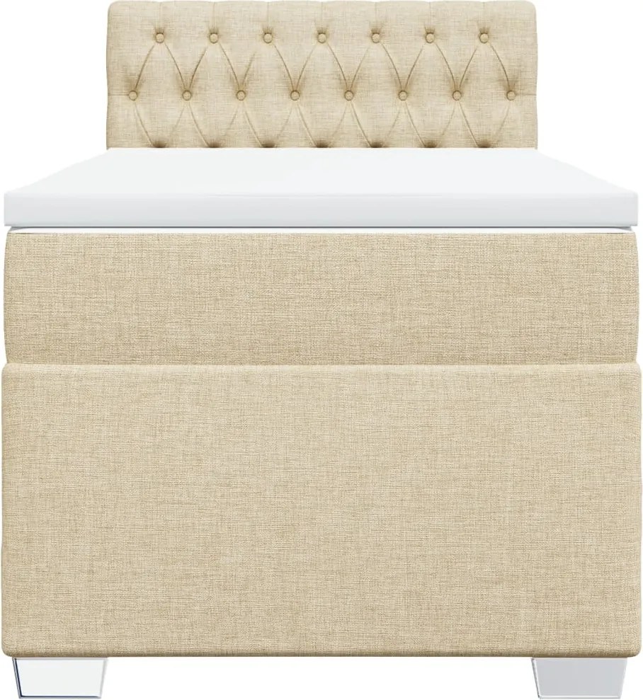 Box spring postel s matrací krémová 90x190 cm textil 3285755