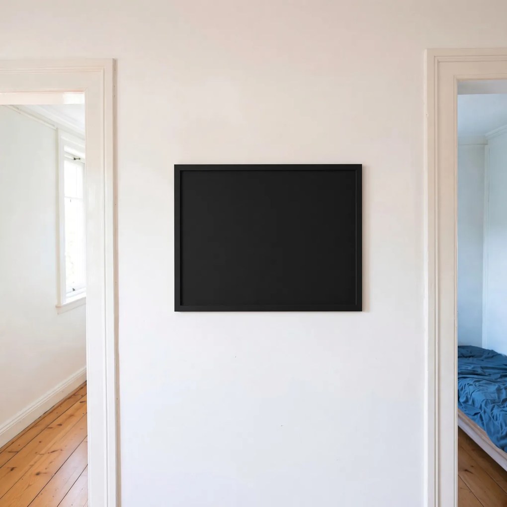 Toptabule.sk Černá křídová tabule v černém dřevěném rámu COLOR 60x120 cm
