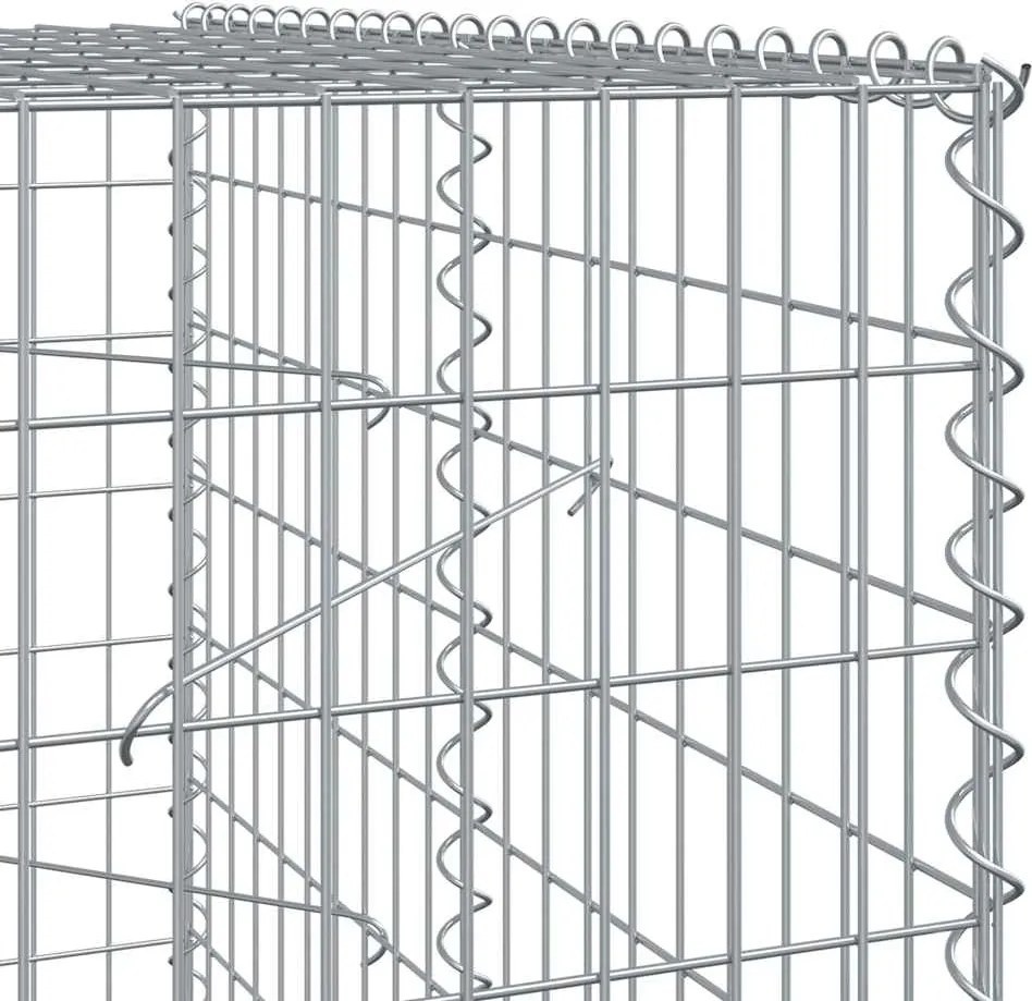 Gabionový koš s víkem 350 x 100 x 200 cm pozinkované železo 3295230