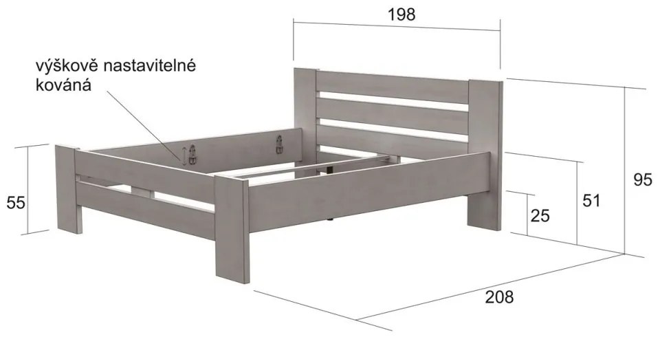 Bradop Postel CLAUDIA Materiál: Lamino, Specifikace: 90x200