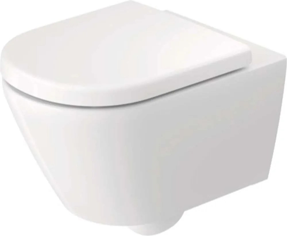 Duravit D-Code - Závěsné WC se sedátkem SoftClose, Rimless, bílá 49030900B2