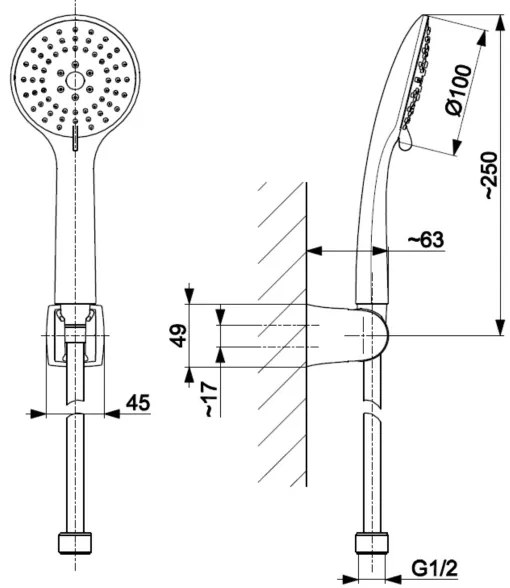 KFA Armatura 841-220-31 - Sprchová sada MOZA zlatá