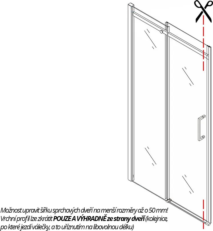 BPS-koupelny Posuvné sprchové dveře HYD-PD09B 110 černá/transparent pro instalaci do niky - bez vaničky