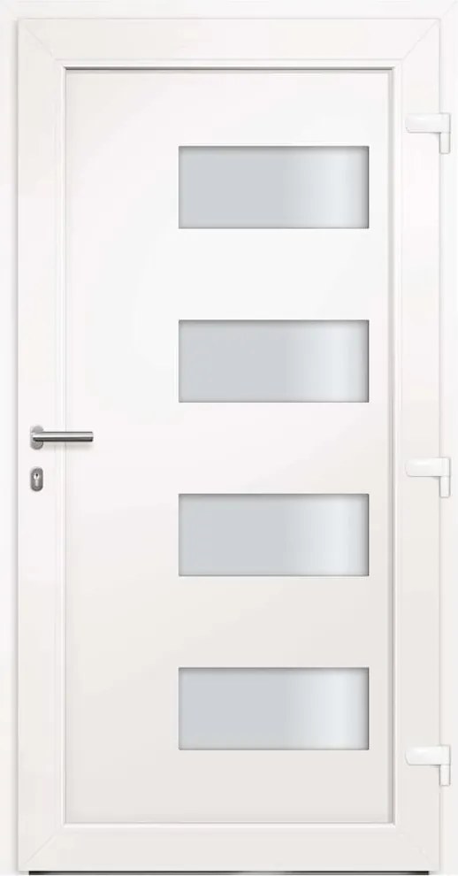 Vchodové dveře hliník a PVC bílé 110 x 210 cm 3056820