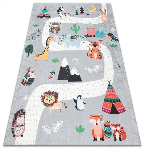 Dywany Łuszczów, Dětský kusový koberec Bambino 2160 Indian grey, 80x150, vícebarevná, dětský pokoj