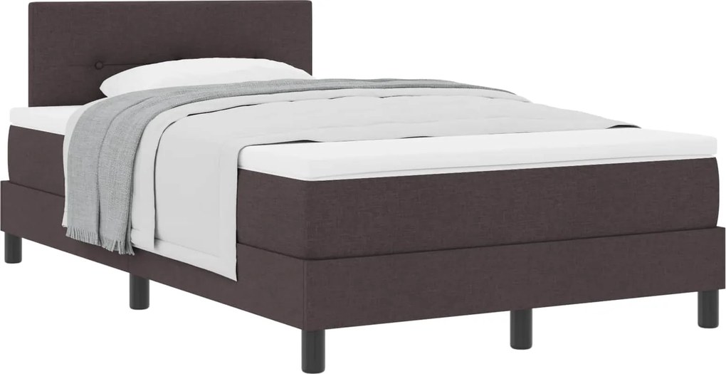 Postel s boxspringem s čelo Tmavě hnědá 120 x 190 cm textil 3338674