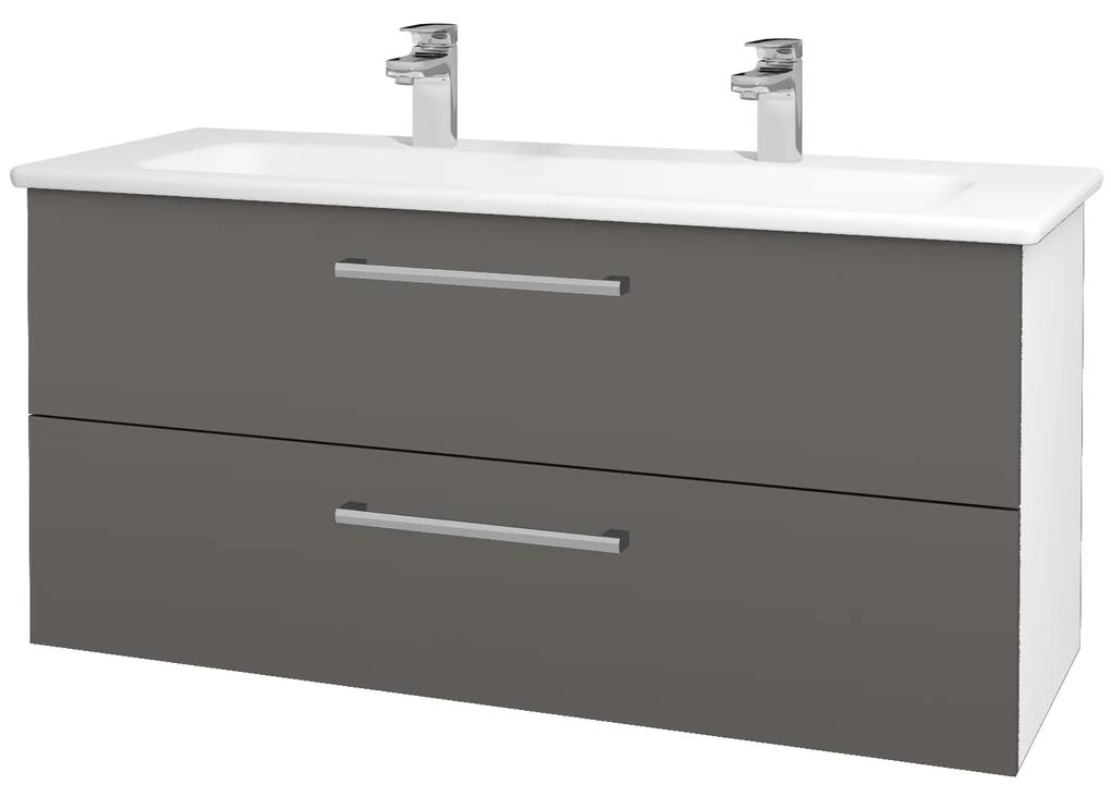 Dřevojas Koupelnová skříň GIO SZZ2 120 Varianta: N01 Bílá lesk / Úchytka T01 / D10 Borovice Jackson