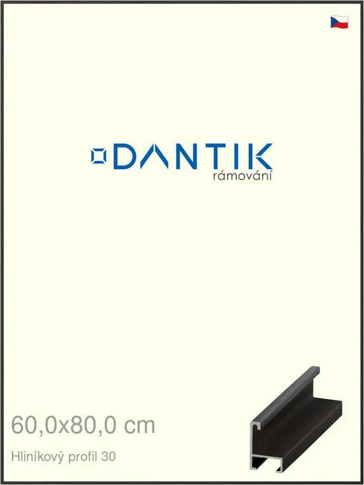 DANTIK rámeček 60x80 | ALU profil 6030 Dýha černá (Plexi Čiré)