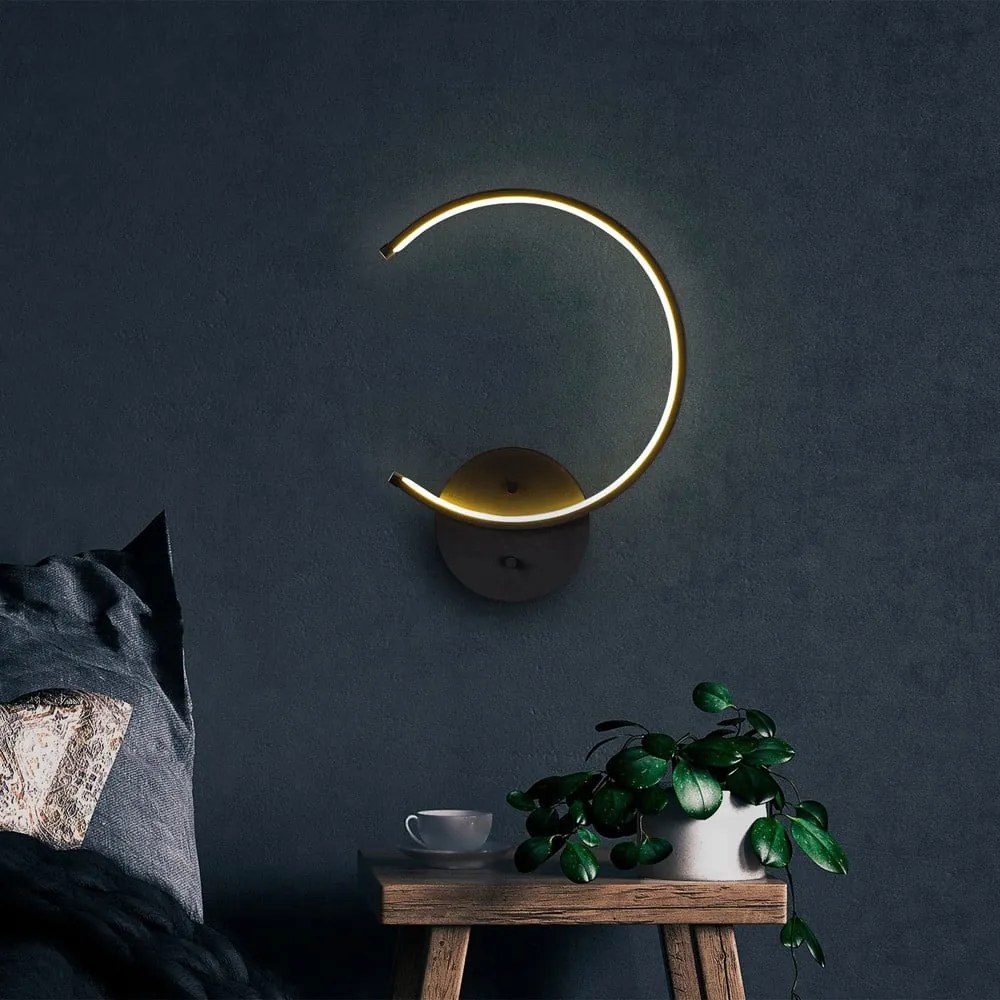 Černé LED nástěnné svítidlo ø 10 cm Moon – Opviq lights