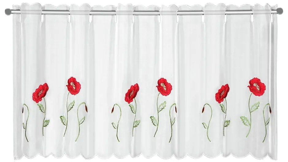 Bílá záclona 155x45 cm Poppies – Sehlbach