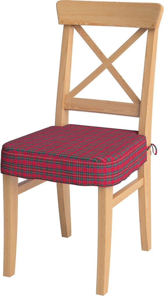 Sedák na židli IKEA Ingolf barva červená látka vzorované