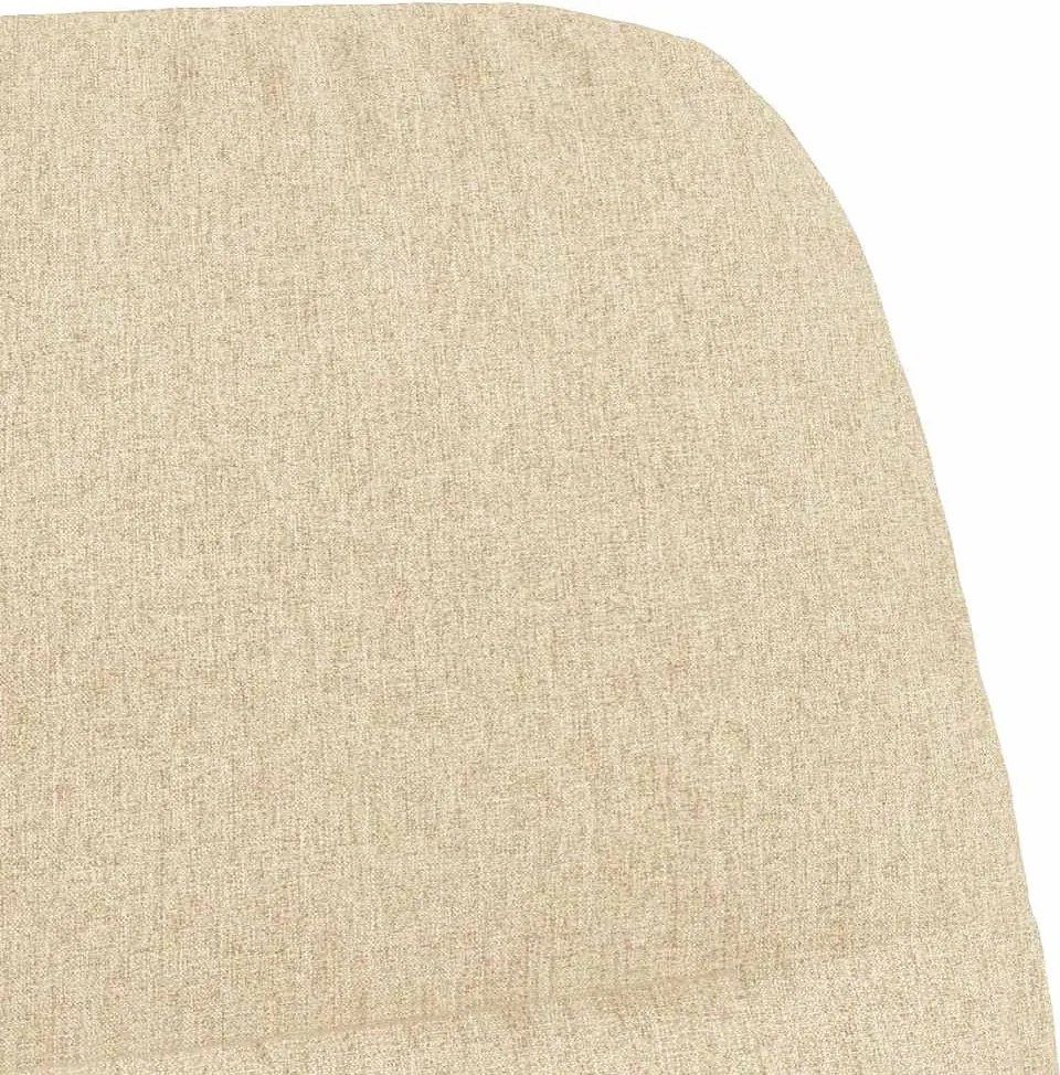 Houpací křeslo se stoličkou krémově bílé textil 3097403