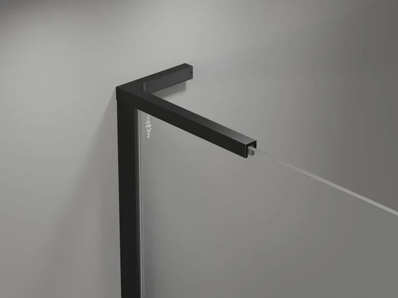 Mexen Mist L Duo sprchový kout otevírací 110 x 90 cm, černý rámeček, černý - 8A4L-110L-090P-70-70