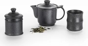 Great Tea Garden Japonská čajová souprava Samuraj (Konvička 200ml + šálek 100ml + dóza na 35g čaje)