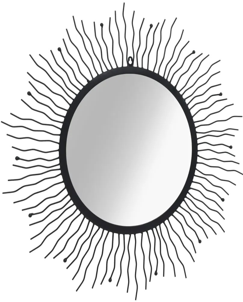 Nástěnné zrcadlo Zářící slunce 80 cm černé - Default Title