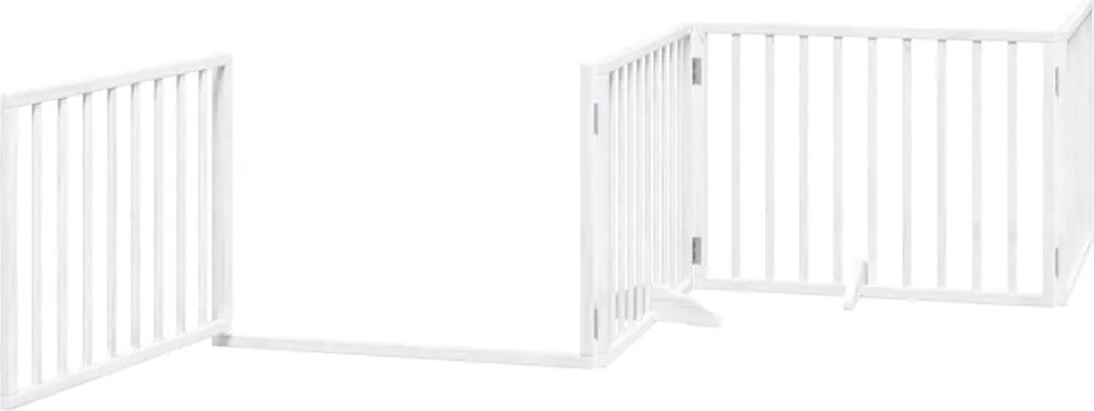 Zábrana pro psy s dvířky skládací 12 panelů bílá 960 cm topol 3155564