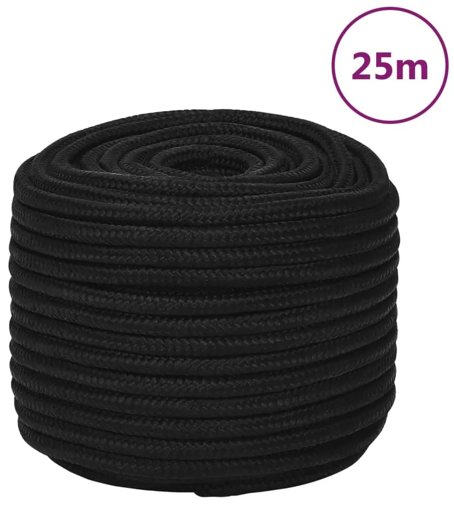 Pracovní lano černé 12 mm 25 m polyester