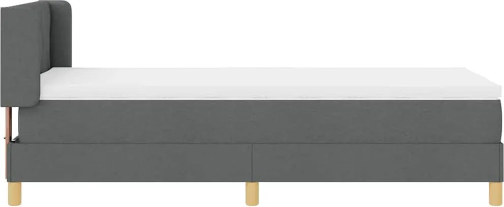 Postel s boxspringem s čelo Tmavě šedá 190 x 90 cm textil 3341329