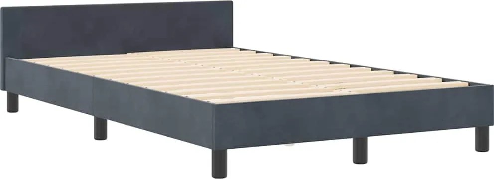 Postel s boxspringem s čelo Tmavě šedá 120 x 190 cm samet 3344928